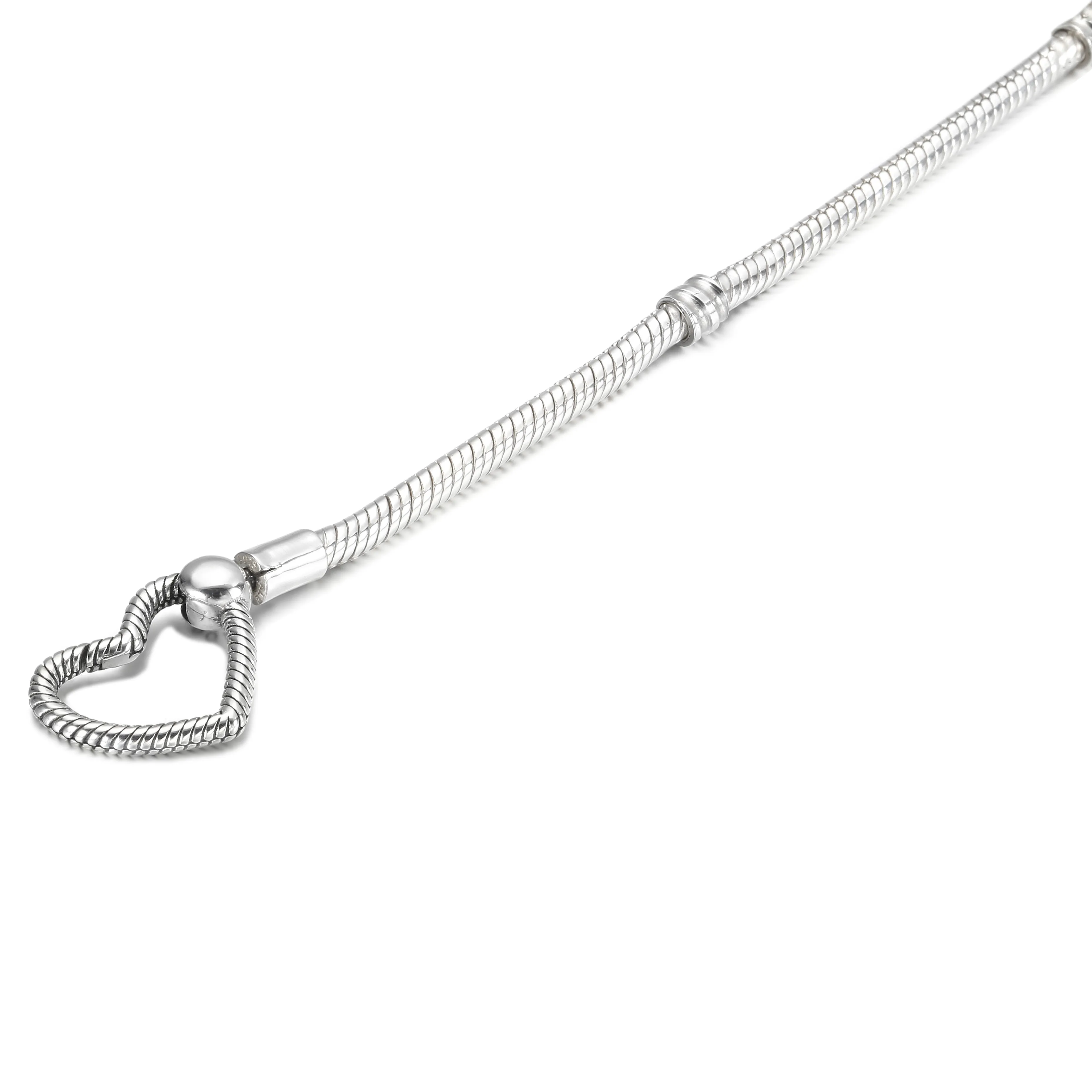 Bratara Pandora Moments cu inchidere inima cu lant de sarpe - 599539C00